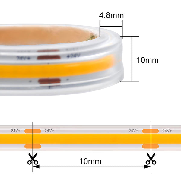 25W, COB LED Strip, 5 Metre, 400LM/M,DIM,3000K,IP65 – Paul Russells Trade